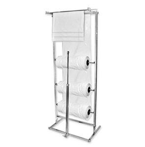 prolinemax 74" h chrome 3 roll bagging unit plastic film garment bag bagger fixture display