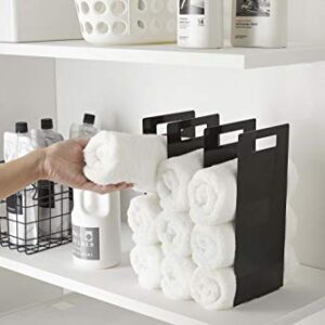 Yamazaki Home Tower Black Interlocking Towel Organizer (Set of 2)