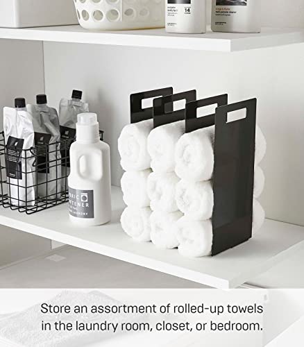 Yamazaki Home Tower Black Interlocking Towel Organizer (Set of 2)