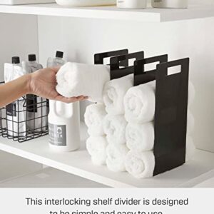 Yamazaki Home Tower Black Interlocking Towel Organizer (Set of 2)