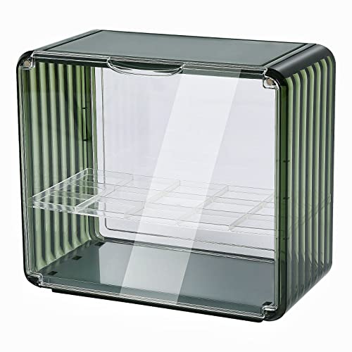 Purse Storage Organizer, Acrylic Handbag Display Box , Hat Organizer Box, Clear Sunglasses Organizer, Anime Figure Shelf Display Case, Green Stackable Acrylic Case Organizer with Magnetic Door