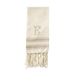 mud pie r initial turkish hand towel (size 38" x 20")