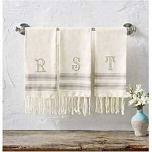 Mud Pie R Initial Turkish Hand Towel (Size 38" x 20")