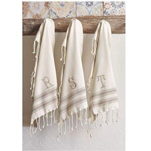 Mud Pie R Initial Turkish Hand Towel (Size 38" x 20")