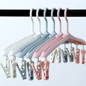 WOIWO 8 PCS Portable Folding Clothes Hanger Creative Travel Easy to Carry Clothes Hanger for Adults and Children