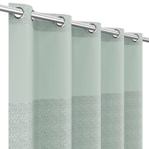 ANYEV Waffle Shower Curtain, Fabric Shower Curtains Hotel Grade No Hooks Needed Shower Curtain with Snap in Liner,Water Repellent Silver Grey