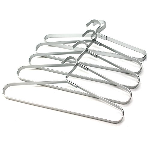 Koobay 6Pack 16.5" Silver King Size Aluminum Laundry Hangers Clothes Storage Coat Suit Hangers with Anti-Slip Strips