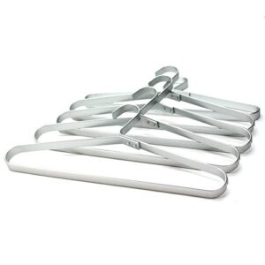 Koobay 6Pack 16.5" Silver King Size Aluminum Laundry Hangers Clothes Storage Coat Suit Hangers with Anti-Slip Strips