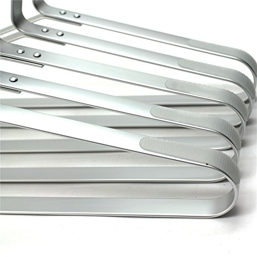 Koobay 6Pack 16.5" Silver King Size Aluminum Laundry Hangers Clothes Storage Coat Suit Hangers with Anti-Slip Strips