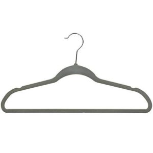 Home Basics Flocked Suit Hanger (25 Pack), Grey