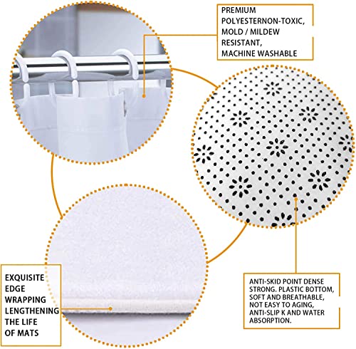 4 Piece Horror Shower Curtain Sets with Non-Slip Rugs, Toilet Lid Cover, Bath Mat and 12 Hooks, Bathroom Decor Set Accessories Waterproof Shower Curtains