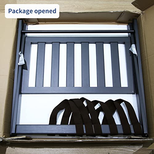 Assembled Luggage Rack with Shelf, Installed Enhance Strong Version Folding Hard Bamboo Wood Luggage Holder Suitcase Rack for Guest Room, Bedroom, Hotel