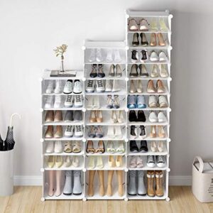 KOUSI 60-Pairs Shoe Organizer Shoe Rack Shoe Tower Storage Cabinet Storage Organizer Modular Shoe Cabinet, White