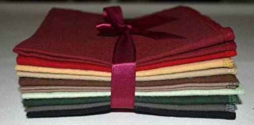 1 Ply Cotton Flannel 12x12 Inches Set of 10 Earthtones Napkins