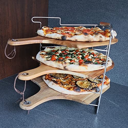 PINNACOLO Folding Pizza Rack with Five 14 Inch Pizza Screens - Compact and Convenient Design for Easy Storage and Baking Multiple Pizzas