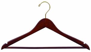 the great american hanger company wooden suit clothes hanger, walnut