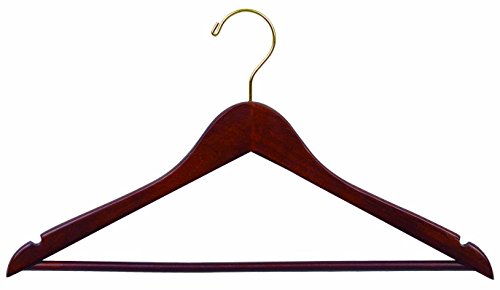 The Great American Hanger Company Wooden Suit Clothes Hanger, Walnut