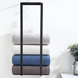 2022 towel rack for bathroom, bath towels storage holder wall mounted, modern rolled folded towels organizer, bathroom organization, stainless steel metal washcloths towels vertical shelf (black)