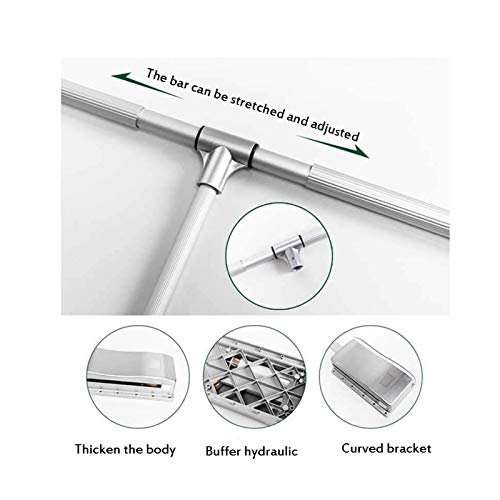 Drop-Down Wardrobe Hanging Slide Rail, Silver Adjustable Large Telescopic Wardrobe Hanger, Saving Space, Four, Soft Reset, Load 30KG (Size : 450-600mm)