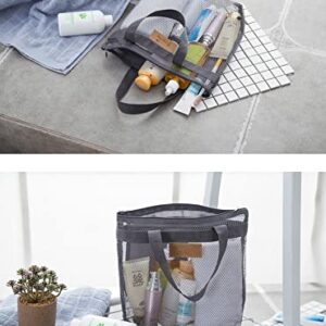 XZJMY 3 Pieces Mesh Shower Caddy Tote Bag,Portable Shower Tote,Mesh Shower Caddy Basket,10.6x11.8'' Quick Dry Shower Bag for Dorm College Gym Camping Bathroom