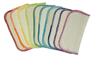 1 ply organic birdseye washable baby wipes 8x8 inches set of 20 rainbow assortment