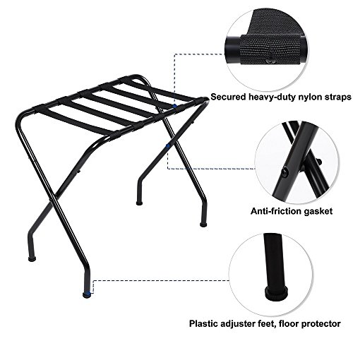 UDeuxff Luggage Rack,Portable Metal Luggage Rack for Guest Room Suitcase Stand Hotel Bedroom,680*400*560MM