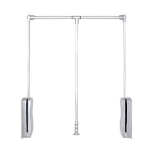 wardrobe lifter, pull-down adjustable width hanger for home closet, save space, light storage system with aluminum pole, silver, load 30kg (size : 450-600mm)