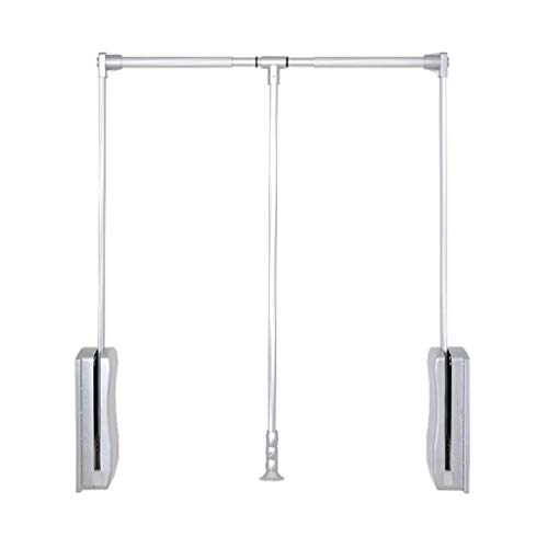 Wardrobe Lifter, Pull-Down Adjustable Width Hanger for Home Closet, Save Space, Light Storage System with Aluminum Pole, Silver, Load 30KG (Size : 450-600mm)