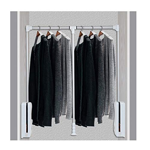 Wardrobe Lifter, Pull-Down Adjustable Width Hanger for Home Closet, Save Space, Light Storage System with Aluminum Pole, Silver, Load 30KG (Size : 450-600mm)