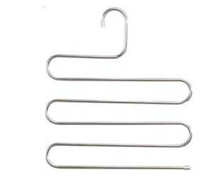 nahanco nhmlph s-shape multilayer metal space saving pant/scarf hangers for closet organization (5 layers) -3/pack