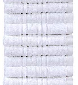 Quick Dry 100% Cotton Washcloth, Set of 12 - White