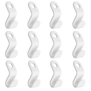 12 pieces clothes hanger hooks cascading clothes hanger hooks multi-function cascading clothes hanger hooks plastics hanger extenders cascading hanger hooks storage clothes rack hanger hooks, white