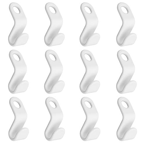 12 Pieces Clothes Hanger Hooks Cascading Clothes Hanger Hooks Multi-Function Cascading Clothes Hanger Hooks Plastics Hanger Extenders Cascading Hanger Hooks Storage Clothes Rack Hanger Hooks, White