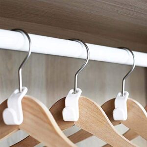 12 Pieces Clothes Hanger Hooks Cascading Clothes Hanger Hooks Multi-Function Cascading Clothes Hanger Hooks Plastics Hanger Extenders Cascading Hanger Hooks Storage Clothes Rack Hanger Hooks, White