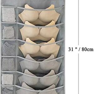 Askfairy 36 Pockets Closet Hanging Organizer with Double Sided Mesh Pockets for Underwear Panty Socks Storage Organizer Bag