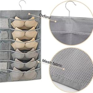 Askfairy 36 Pockets Closet Hanging Organizer with Double Sided Mesh Pockets for Underwear Panty Socks Storage Organizer Bag