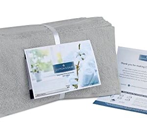 Cotton & Calm Exquisitely Fluffy 100% Cotton Wash Cloths Set - Luxurious 24 Pack Grey Washcloths - 12x12 Inches Face Towel - Super Soft and Absorbent for Face, Hand, Gym & Spa