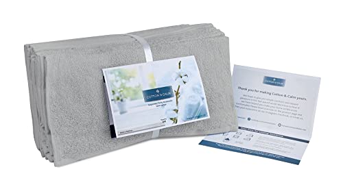 Cotton & Calm Exquisitely Fluffy 100% Cotton Wash Cloths Set - Luxurious 24 Pack Grey Washcloths - 12x12 Inches Face Towel - Super Soft and Absorbent for Face, Hand, Gym & Spa