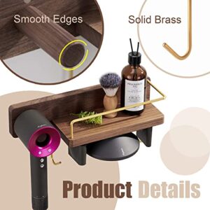 CATOOMUU for Dyson Supersonic Hair Dryer Wall Mount Stand Holder, Blow Dryer Accessories and Attachments Organizer Storage Rack, Wood