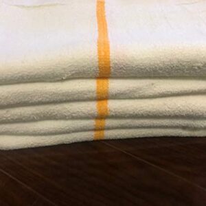 60 Gold/orange Stripe BAR Mops Restaurant Kitchen Commercial Towels 30oz By OMNI LINENS