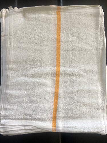 60 Gold/orange Stripe BAR Mops Restaurant Kitchen Commercial Towels 30oz By OMNI LINENS