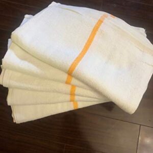 60 Gold/orange Stripe BAR Mops Restaurant Kitchen Commercial Towels 30oz By OMNI LINENS