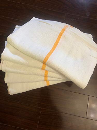 60 Gold/orange Stripe BAR Mops Restaurant Kitchen Commercial Towels 30oz By OMNI LINENS