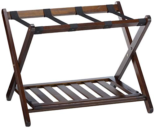 Winsome Scarlett Cappuccino Luggage Rack & Remy Shelf Luggage Rack, Cappuccino