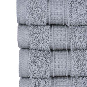 AZTEC NATURALS Personalized Towels, Luxury Turkish Genuine Cotton Washcloth, 2 Pack Washcloth Set, Grey