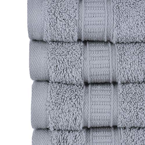 AZTEC NATURALS Personalized Towels, Luxury Turkish Genuine Cotton Washcloth, 2 Pack Washcloth Set, Grey