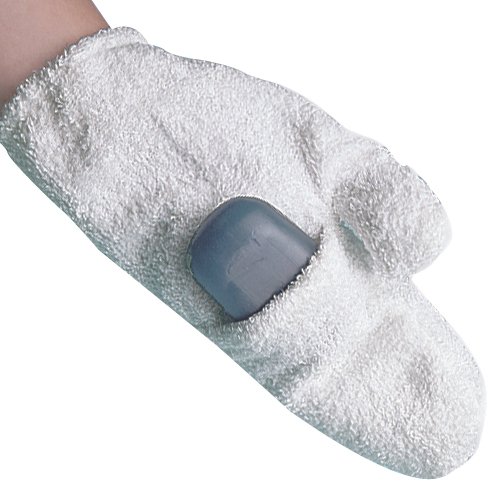 SP Ableware Maddawash Soap Mitt, White Terry Cloth - Medium (741320002)