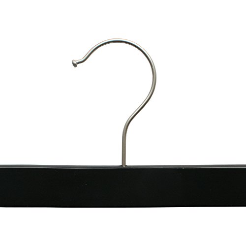 NAHANCO SL70214RC20 14" Slim Line Space Saving Wooden Skirt Hanger with Padded Clips (Pack of 20), Black