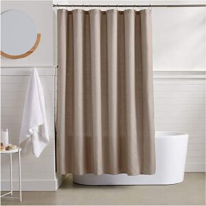 Amazon Basics Linen Style Bathroom Shower Curtain - Taupe, 72 Inch