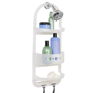 zenna home 5890kk over-the-showerhead caddy, large, frosted